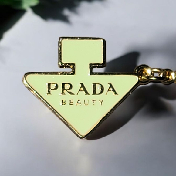 Prada | Jewelry | Prada Beauty Goldplated Mint Green Perfume Bottle ...